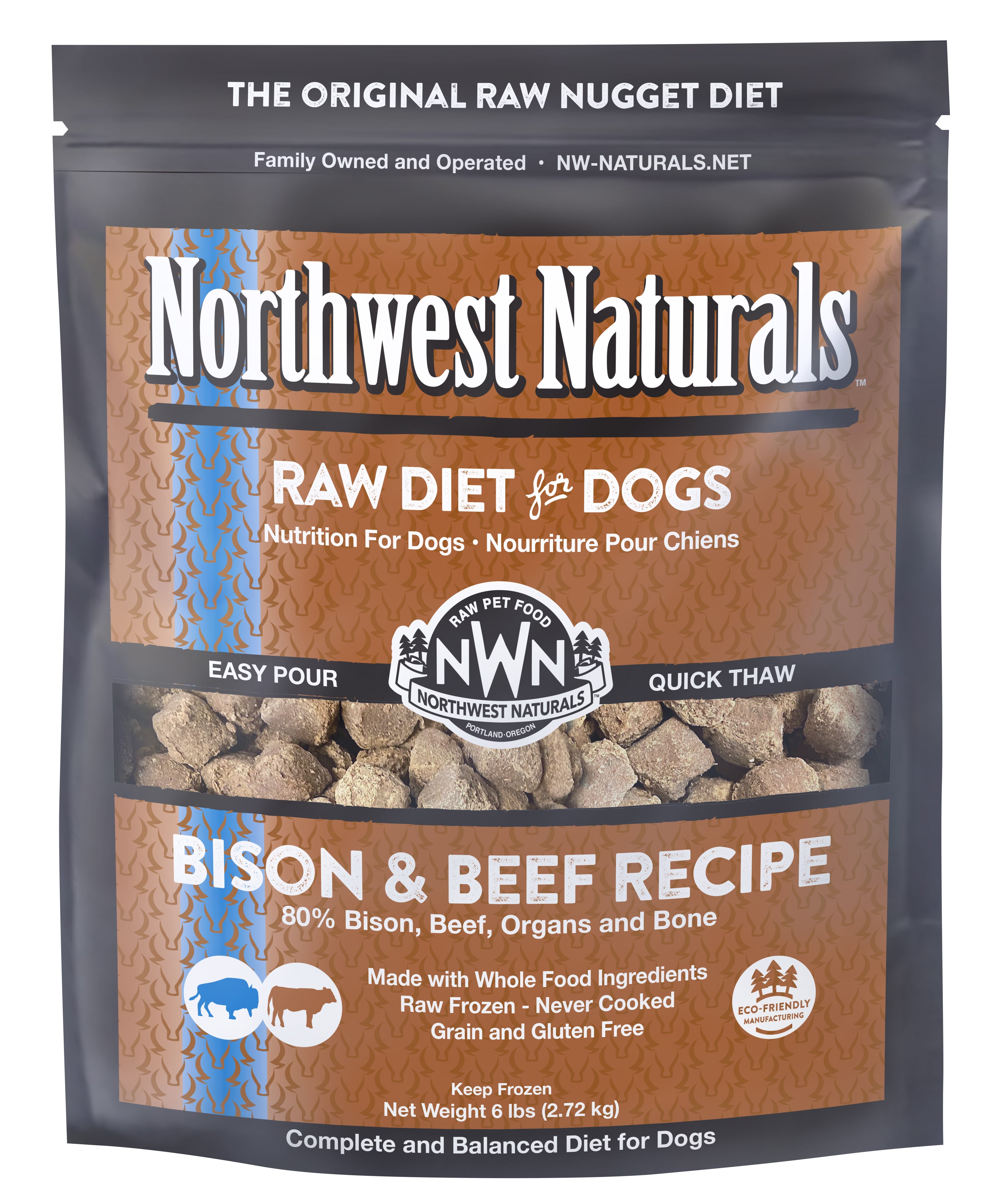 Northwest Naturals Frozen Bison & Beef Nuggets 6lbs – Brookside Barkery ...
