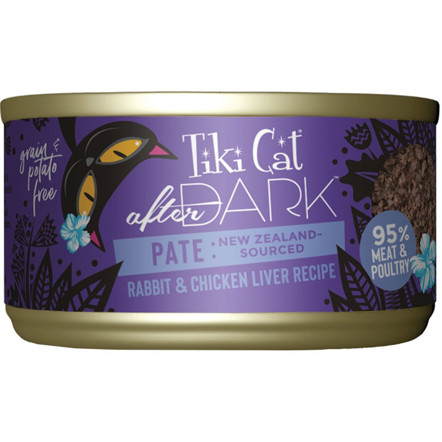 Tiki Cat After Dark Pate Rabbit & Chicken Liver Recipe Grain-Free Wet ...