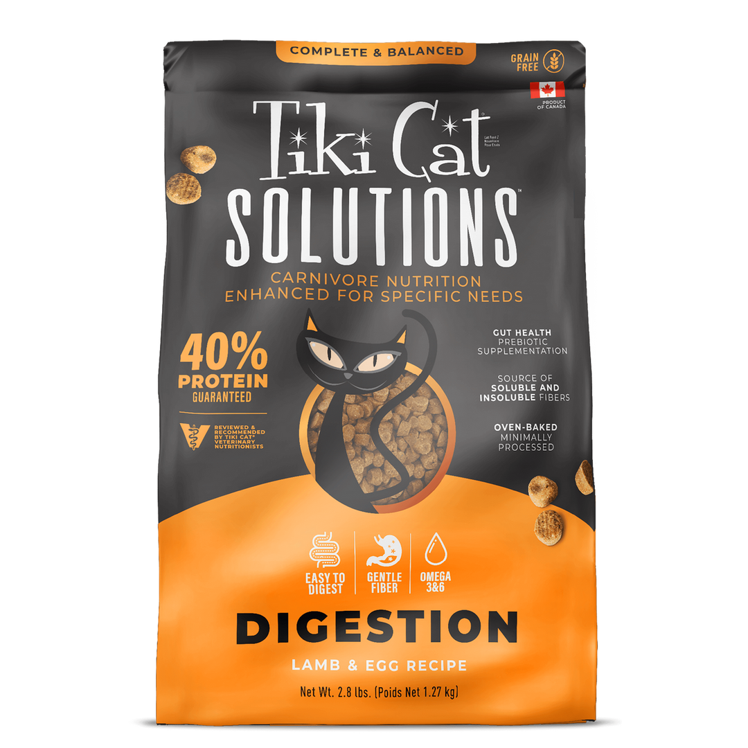 Tiki Cat Solutions Digestion Lamb & Egg Grain-Free Dry Cat Food ...